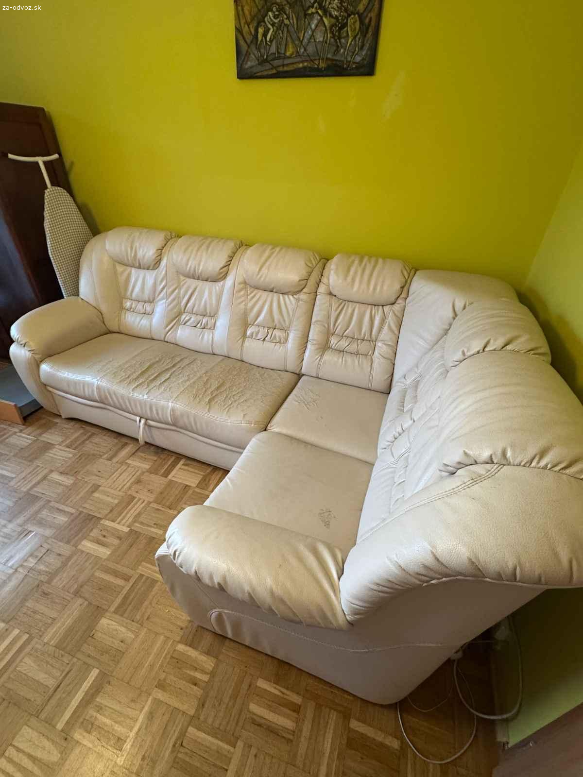 Darujem biely kožený gauč - Kreslá a gauče - Darujem za odvoz