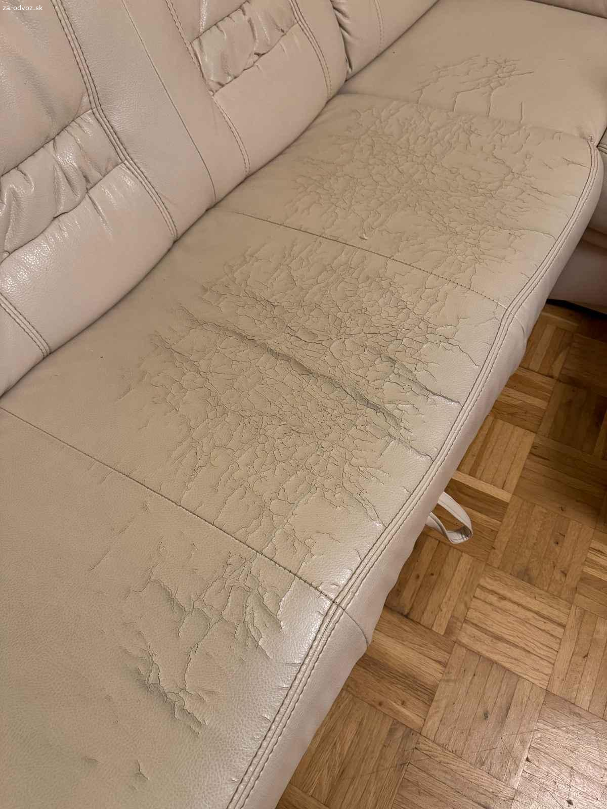 Darujem biely kožený gauč - Kreslá a gauče - Darujem za odvoz